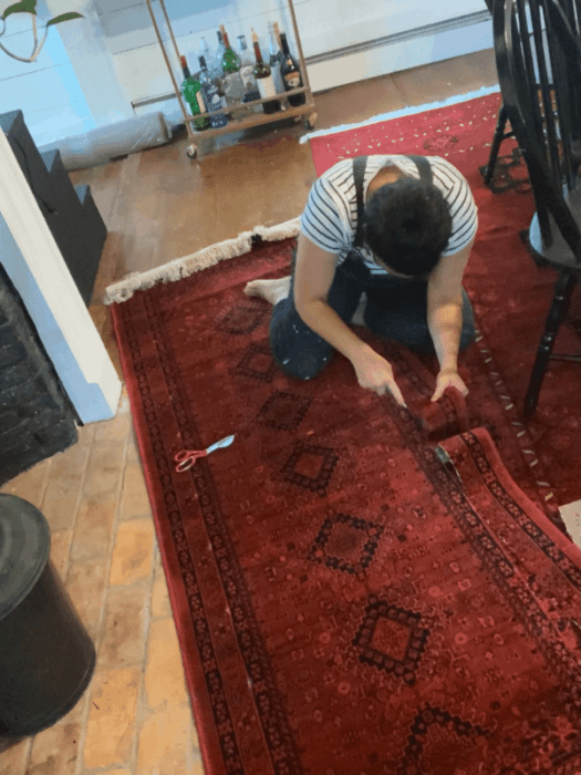 How to bind carpet edges at home - The Farmhouse Life